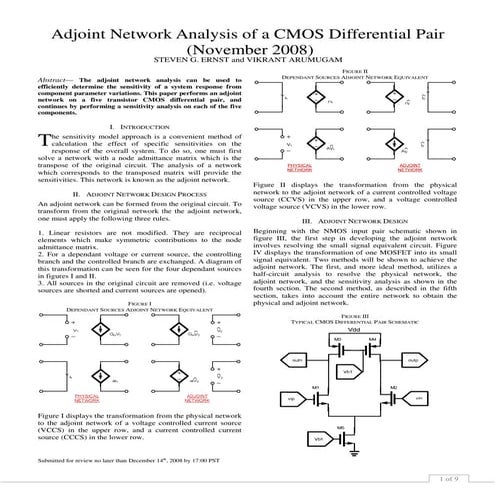Adjoint Network Analysis of a CMOS Differential Pair | PDF