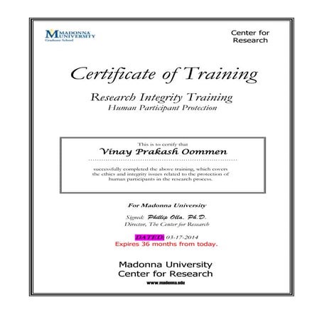 Certificate Human Participants(1) | PDF