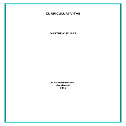 Matthew Stuart CV | DOC