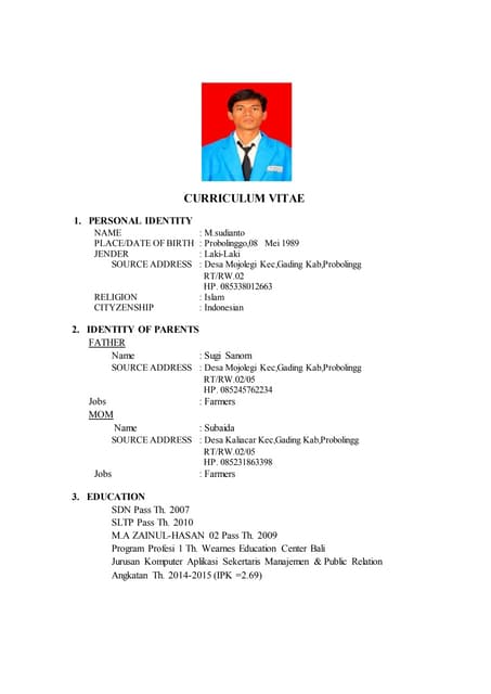 CV widodo english | PDF