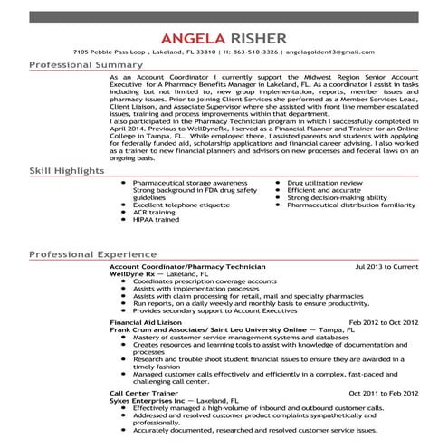 8.2.16 Angela Risher Resume 2 | PDF