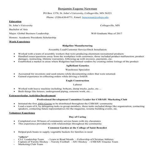 Eric Daniels Resume | DOC