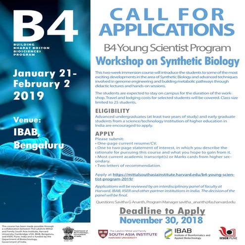 B4 synthetic-bio-workshop-flyer final-1 | PDF