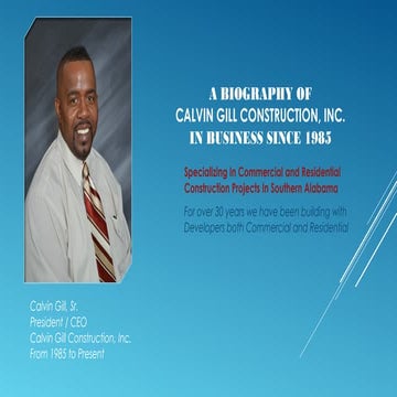 A Biography Of Calvin Gill Construction 23 | PPT