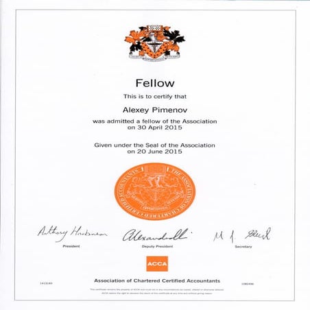 FCCA Certificate | PDF