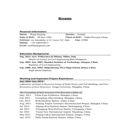 Resume-2014 | PDF