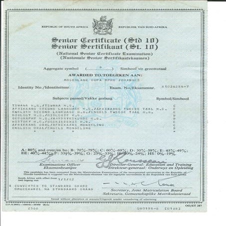 Senior Certificate | PDF