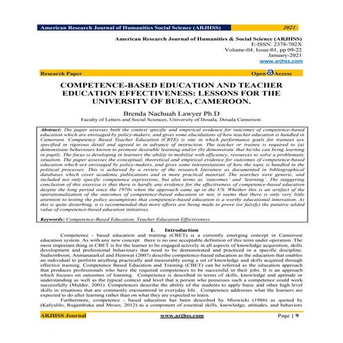National Competency Based Teacher Standard | PDF