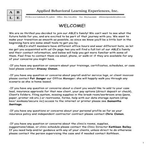 Welcome packet! | PDF