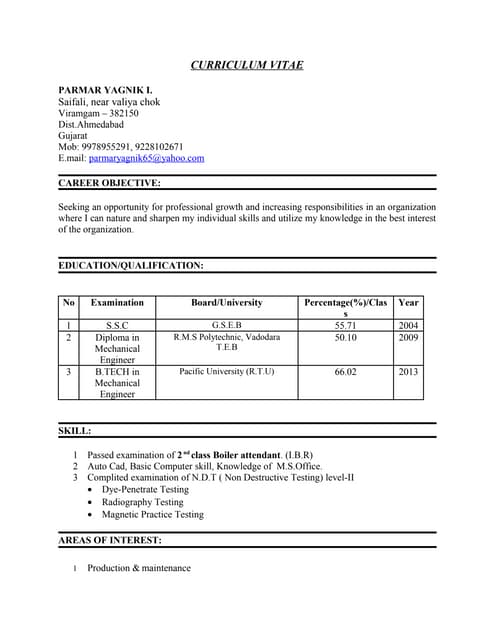 Abdul Qadeer(CV) | PDF