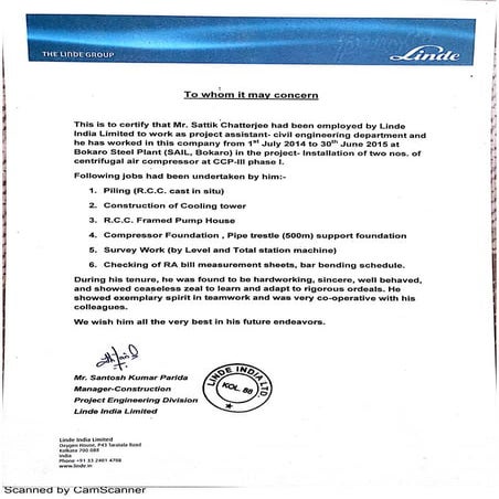 LINDE certificate | PDF