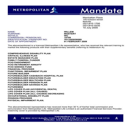 Metropolitan mandate | PDF