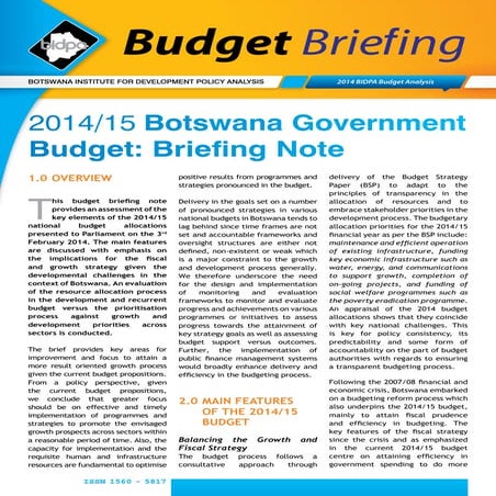 2014 Budget Brief | PDF