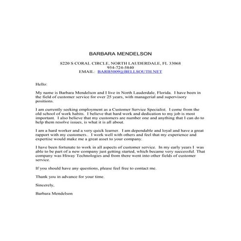BARBARA RESUME | DOC