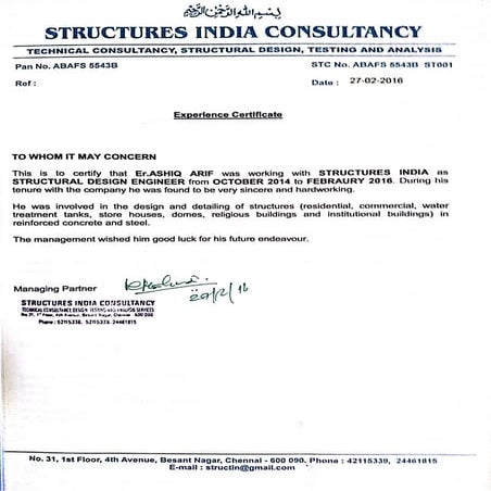 Experience Certificate | PDF