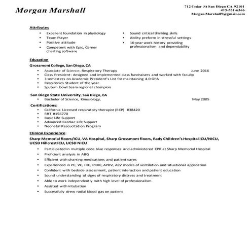 revised RT resume Morgan | DOCX