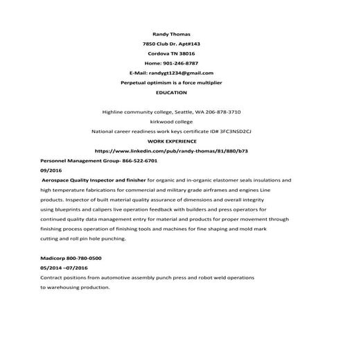 Randy Resume 112516 pdf | PDF
