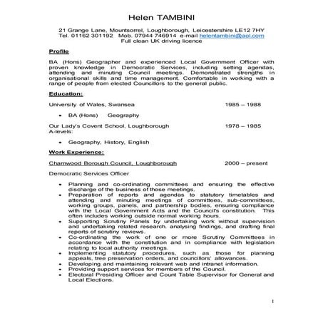 Helen TAMBINI CV short | PDF