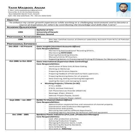 CV-Tahir Maqbool | PDF