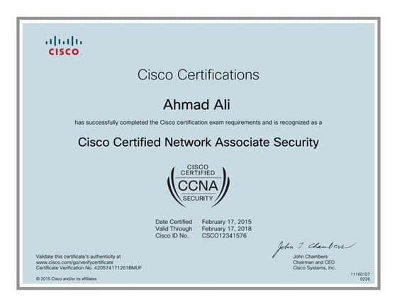 My CCNA Certificate | PPT