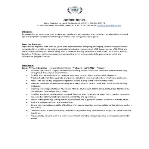 Juther Jones CCNP 12 | PDF | Computer Networking | Computing