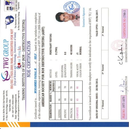 PT- Certificate | PDF