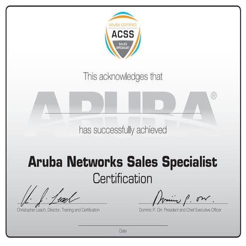 Aruba Certificate | PDF