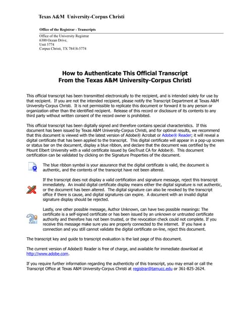 Bachelor's Degree Transcript | PDF