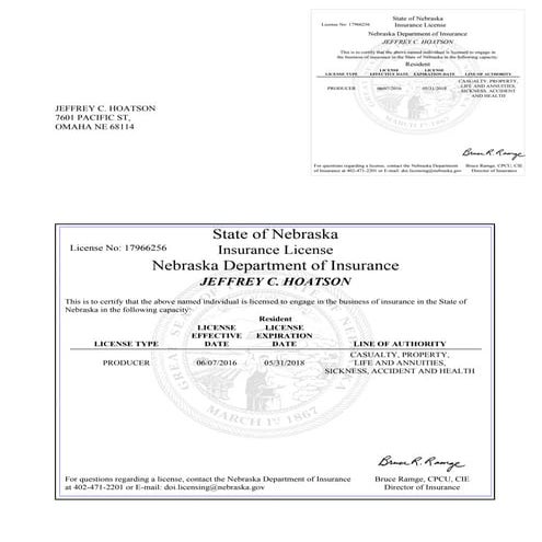 Jeff P & C License | PDF
