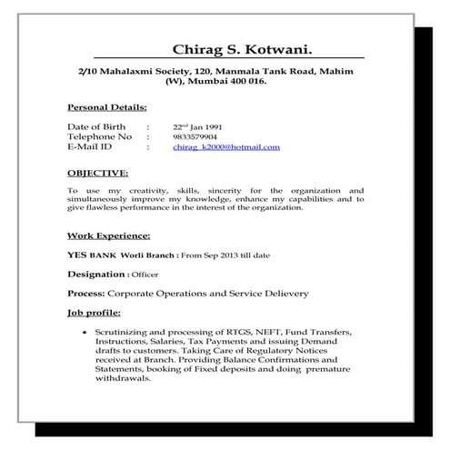 Chirag Resume | DOC