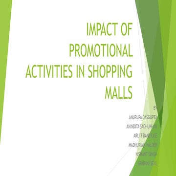 IMPACT OF PROMOTIONAL ACTIVITIES IN SHOPPING MALLS | PPTX