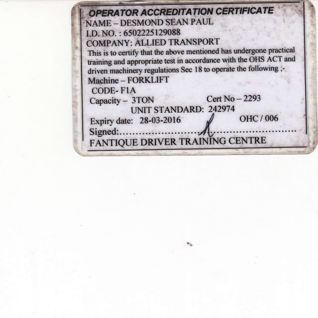 Operator Accreditation Certificate | PDF