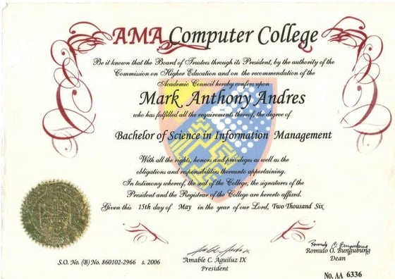 Bachelor's Degree Certificate | PPT