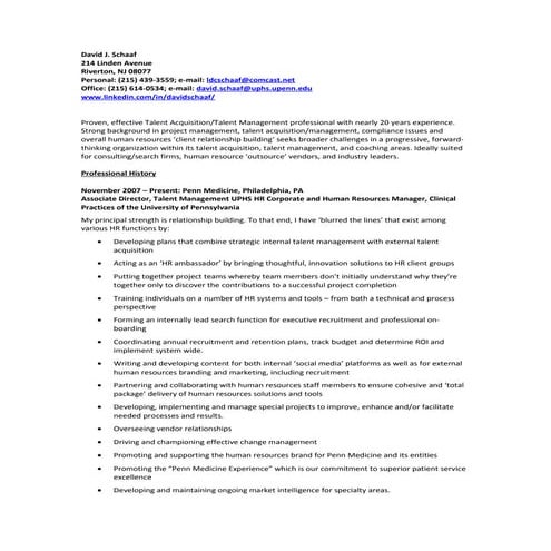 David Schaaf - general resume July 2014 | PDF