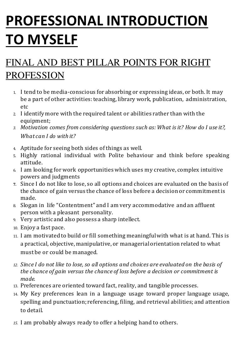 MY PROFESSIONAL INTRODUCTION FOR ALL EMPLOYERS