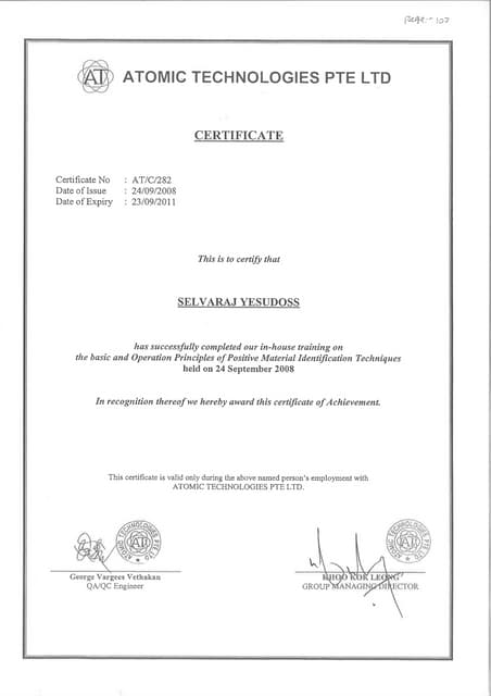 WELDING INSP CERTIFICATE 2018 | PDF