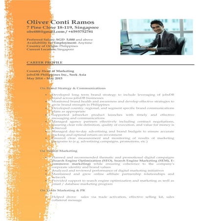 Updated CV of Oliver Ramos | DOC