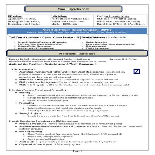 Vimal Resume v1 | PDF