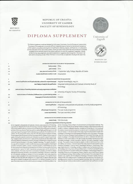diploma supplement 4 | PDF | Undergraduate Education | College Education