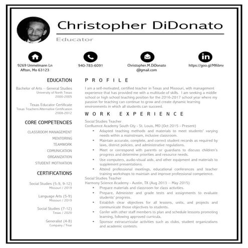 Christopher Educator Resume | PDF