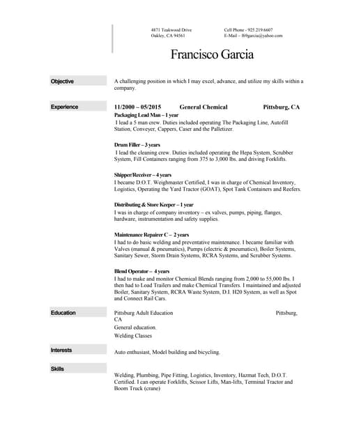 Mark Baker Resume | DOC