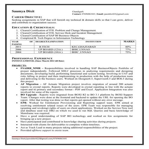 Resume of Jyoti Yadav