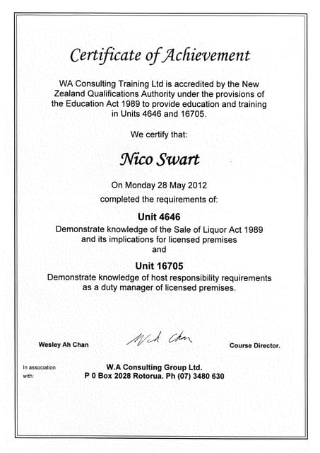 LCQ certificate | PDF