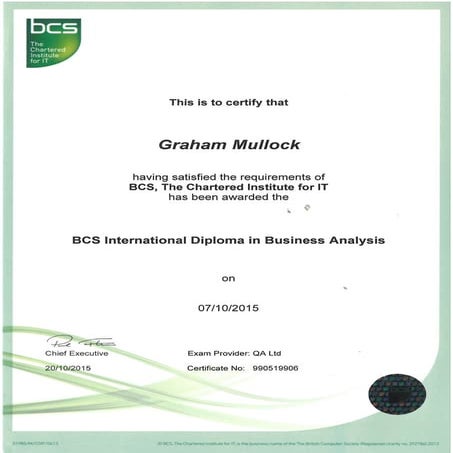 BCS Certificate | PDF