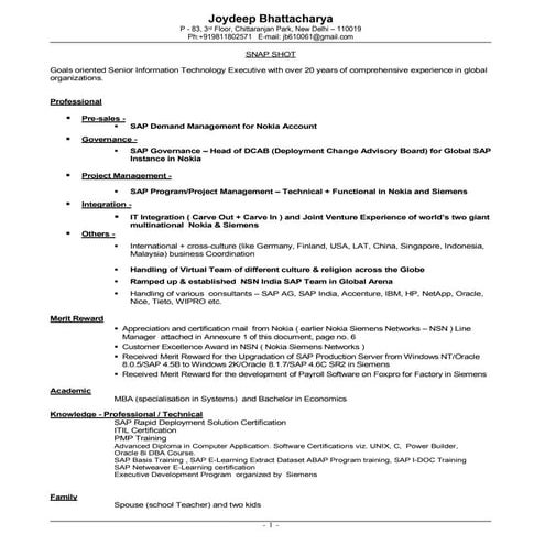 Joydeep Bhattacharya_CV_082015 | PDF