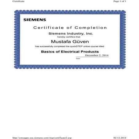 Basics of Electrical Products- Certificate | PDF
