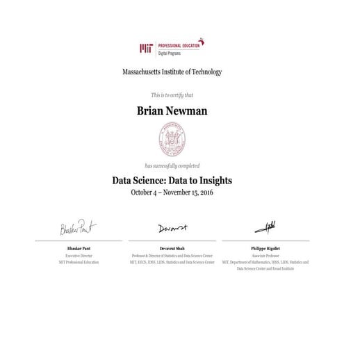 Data Science - MIT Professional Education Program | PDF