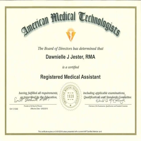 AMT certification 212390 2016 | PDF