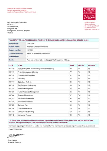 Conestoga Transcript | PDF