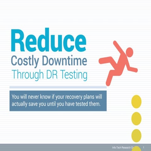 Presentation on DR testing featuring quotes by Robert Nardella in an ...
